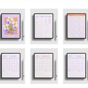 Original Art Botanical Print Printable and Editable 12 Months Calendar ...