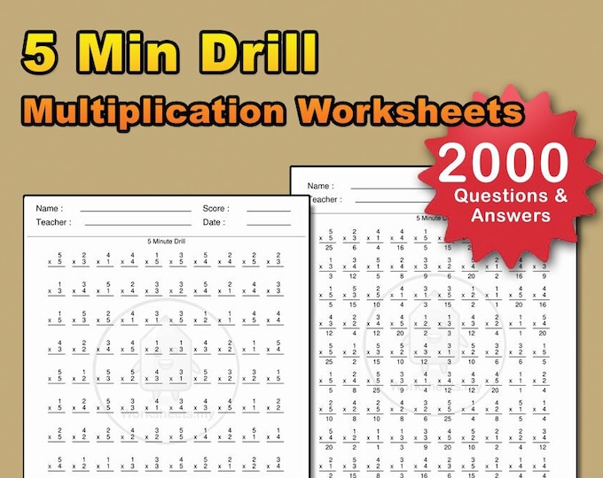 IGCSE Maths Worksheets Printables 5 Min Math Drill multiplication - Etsy