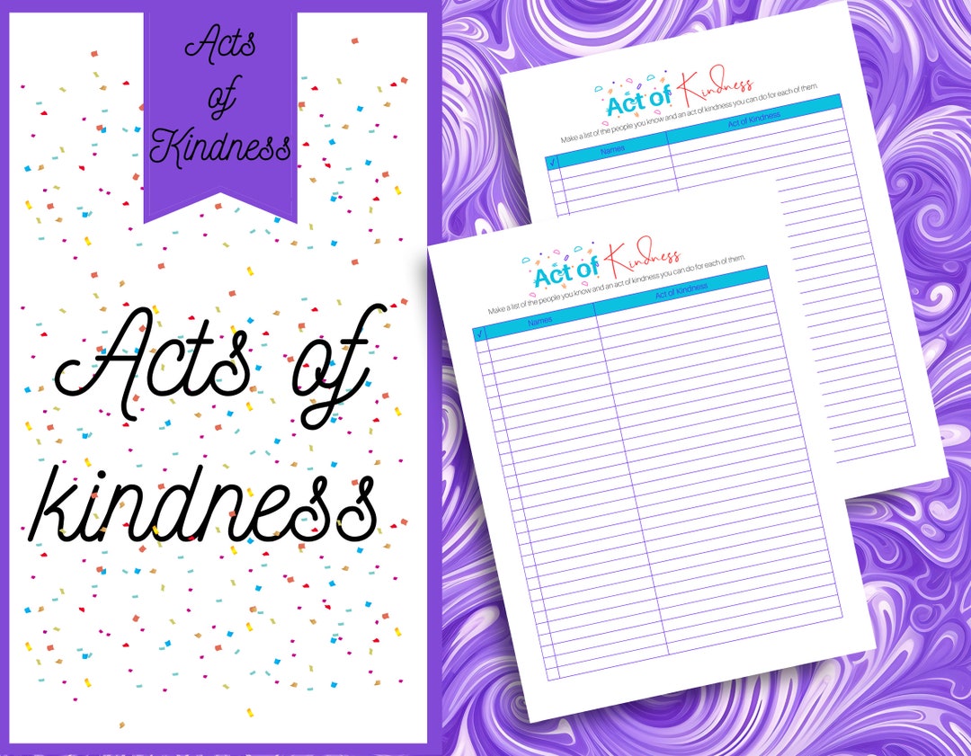 Acts of Kindness - a Kindness Challenge - Etsy