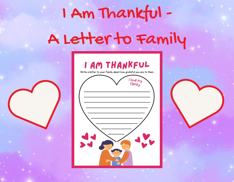 I Am Thankful A Letter to Family - Etsy