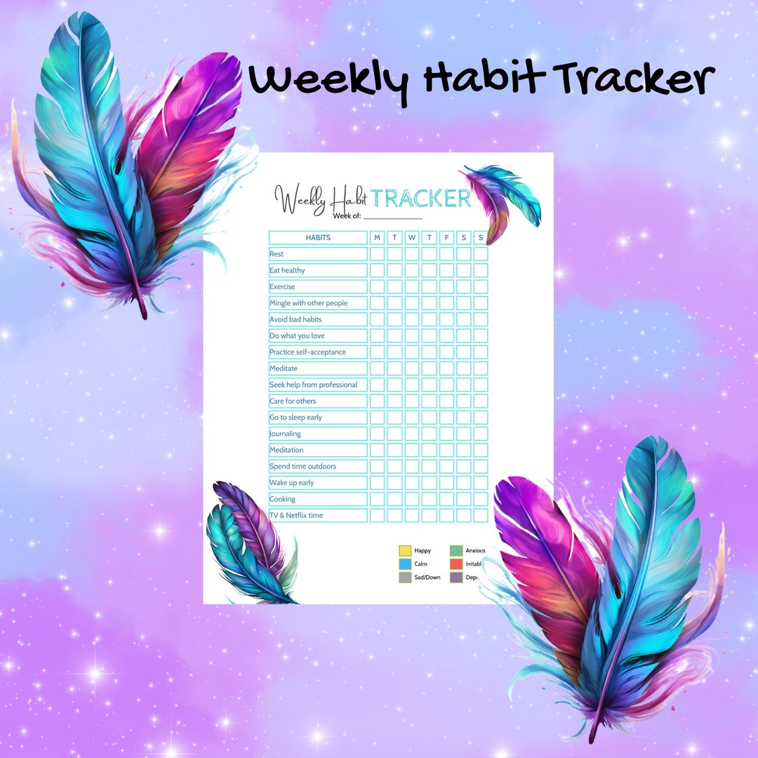 Weekly Habit Tracker to Keep Track of Positive Habits - Etsy