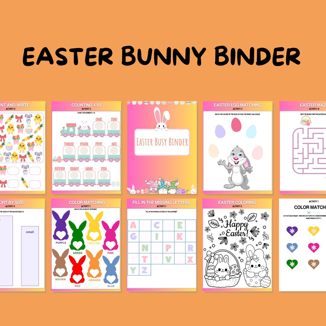 Easter Bunny Binder Full of Fun and Educational Activities. - Etsy