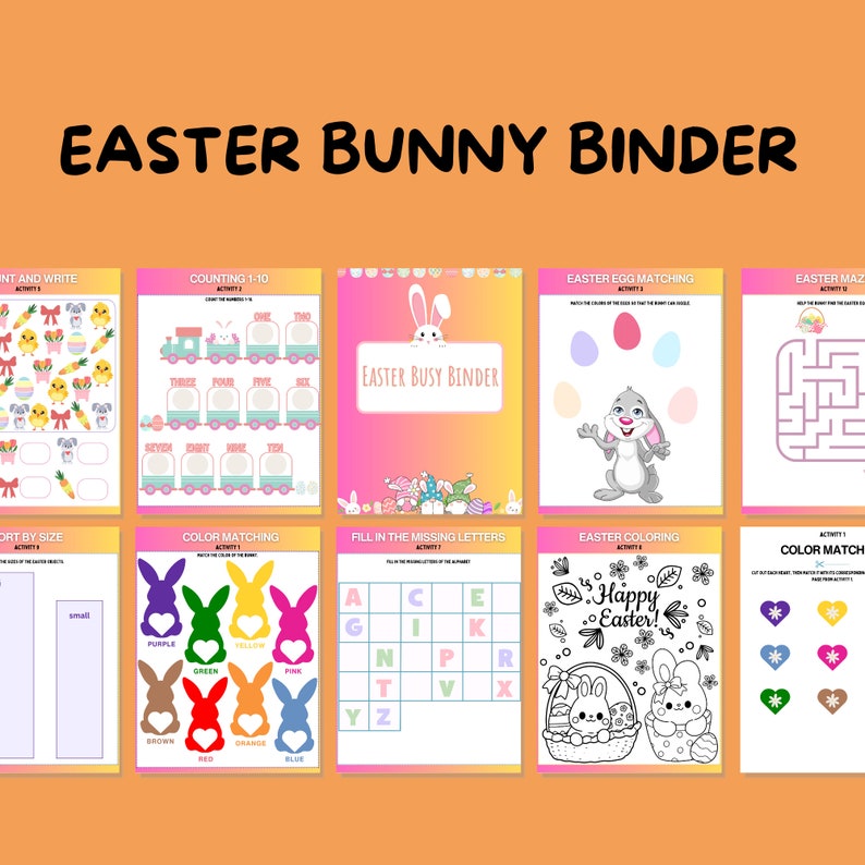 Easter Bunny Binder Full of Fun and Educational Activities. - Etsy