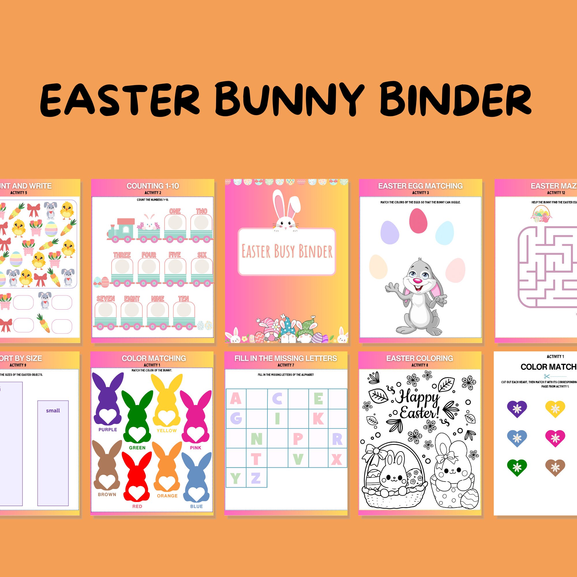 Easter Bunny Binder Full of Fun and Educational Activities. - Etsy