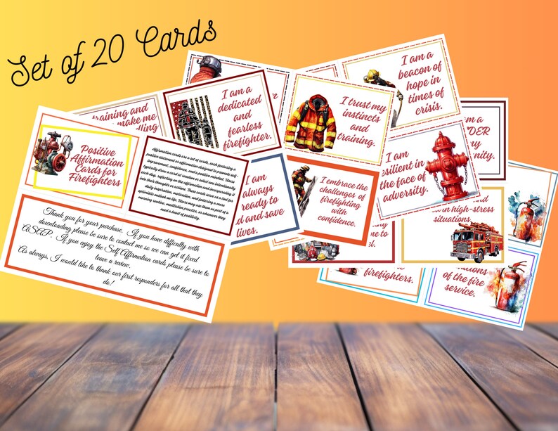Firefighter Positive Affirmation Cards - Etsy