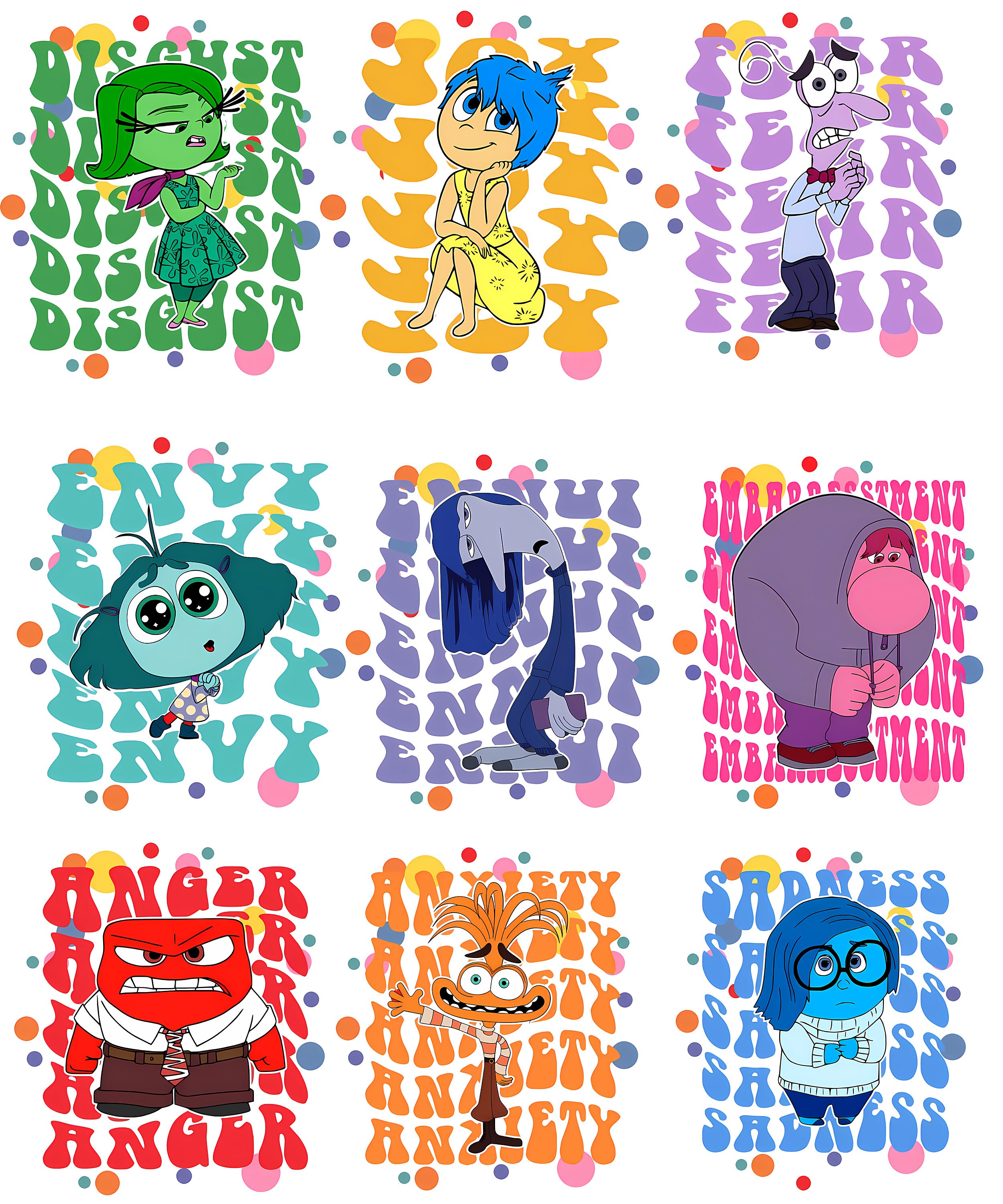 Inside Out 2 Characters Bundle Png, for Cricut, Inside Out 2 Png ...