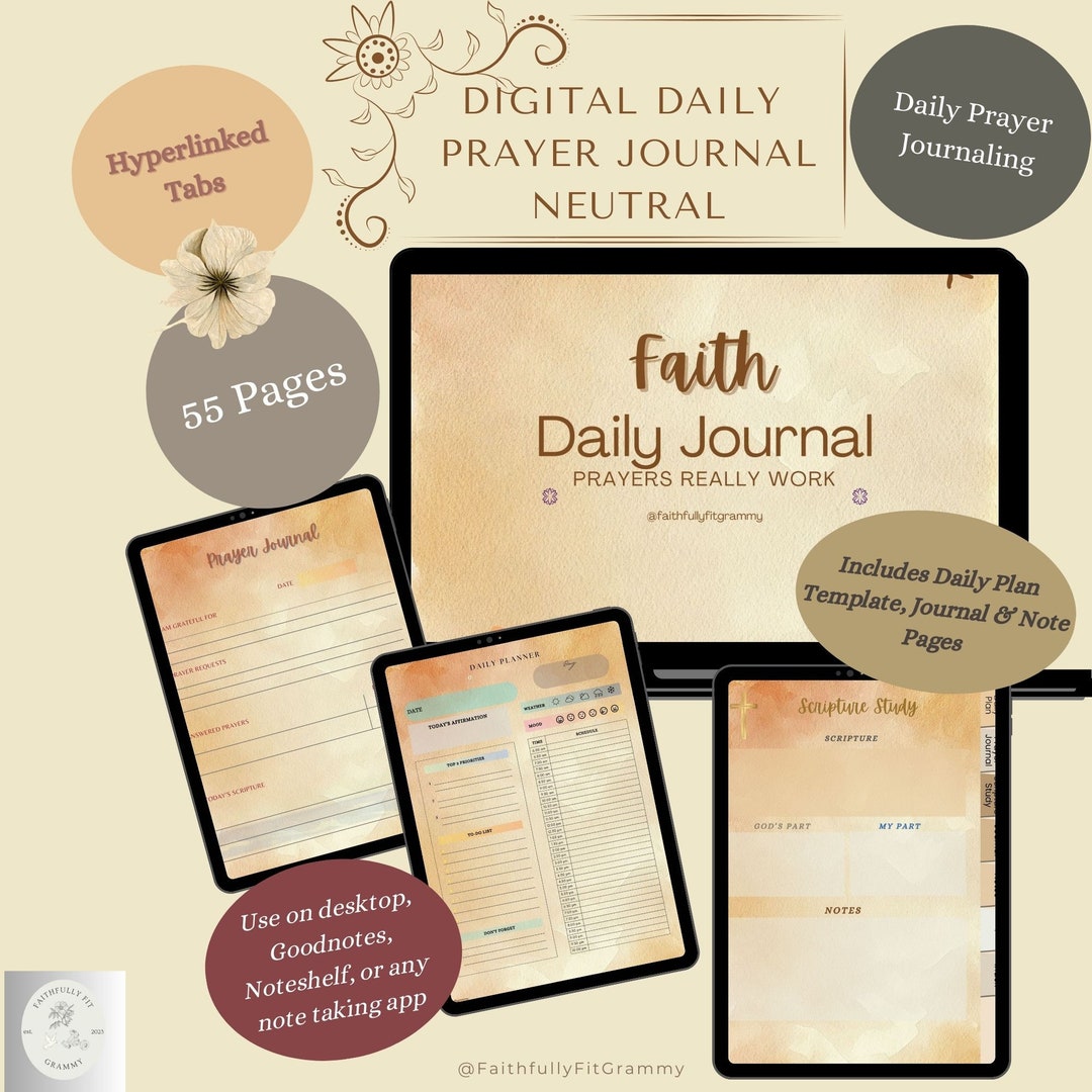 Christian Daily Faith Planner, Printable Digital Planner, Religious ...
