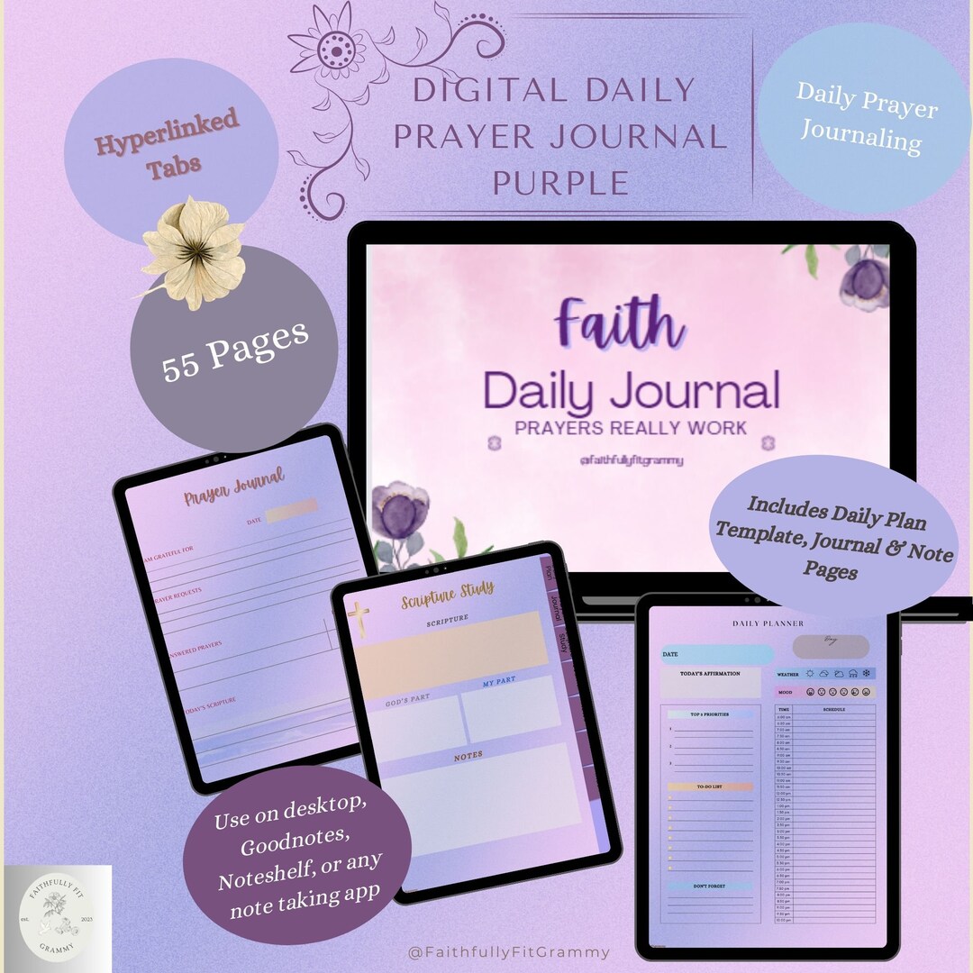 Christian Daily Faith Planner, Printable Digital Planner, Religious ...