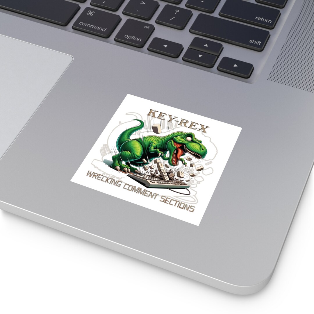 Key-rex Dinosaur Sticker: Keyboard Warrior Meme, Water Resistant Vinyl ...