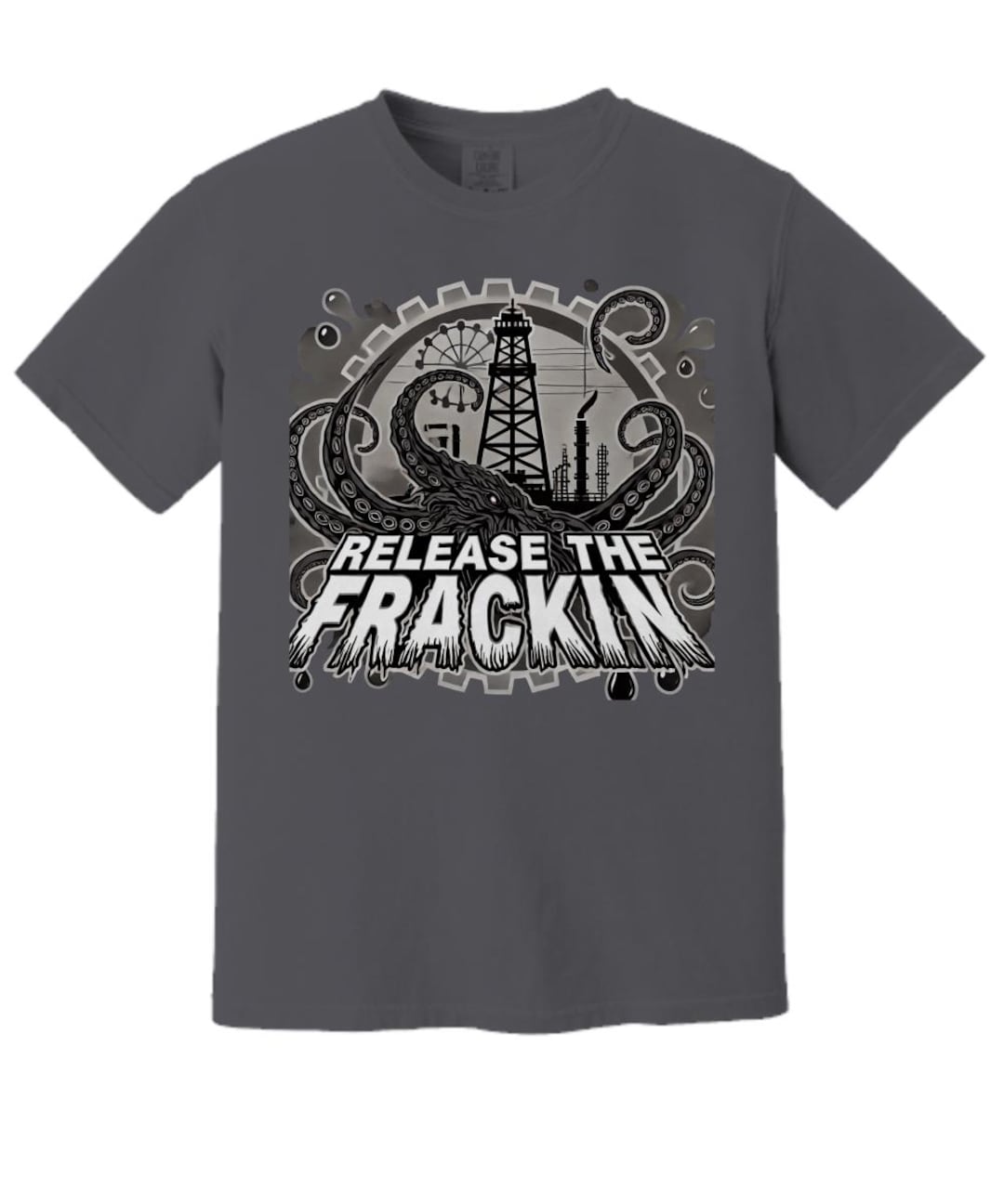 Release the Frackin' T-shirt: Oilfield Roughneck Tee - Etsy