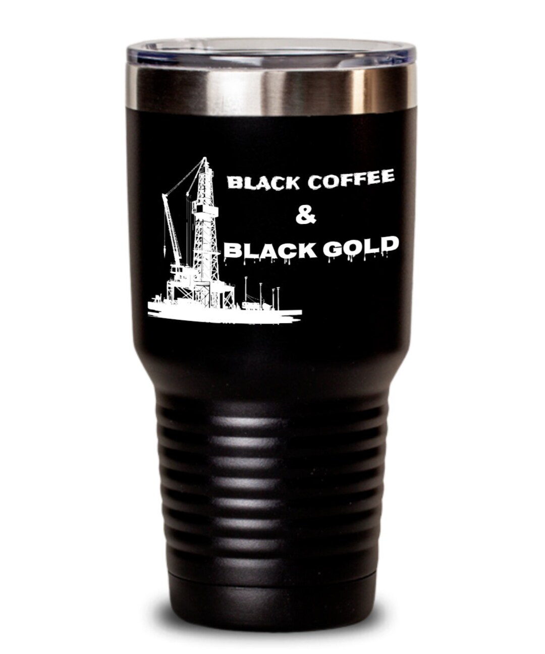 Oilfield Drilling Rig Tumbler - Black Gold Coffee Cup, Father's Day ...
