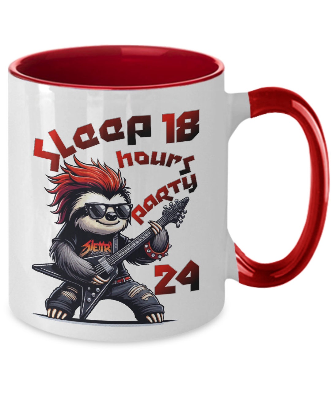 Funny Sloth Guitarist Two Tone Coffee Mug: Novelty Gift - Etsy