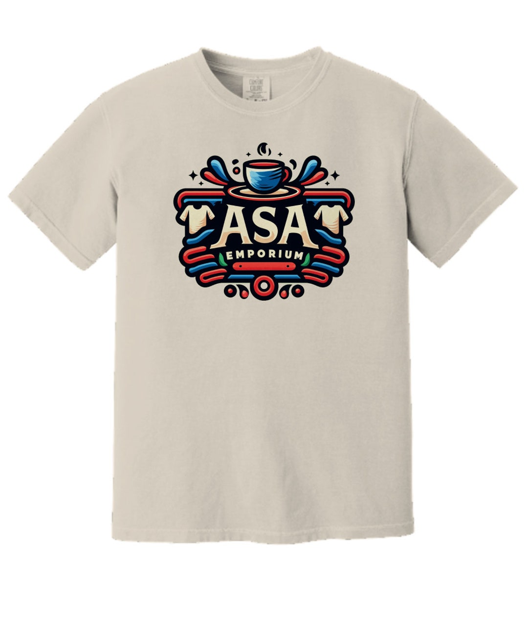 ASA Emporium Graphic T-shirt: Colorful Logo Design - Etsy