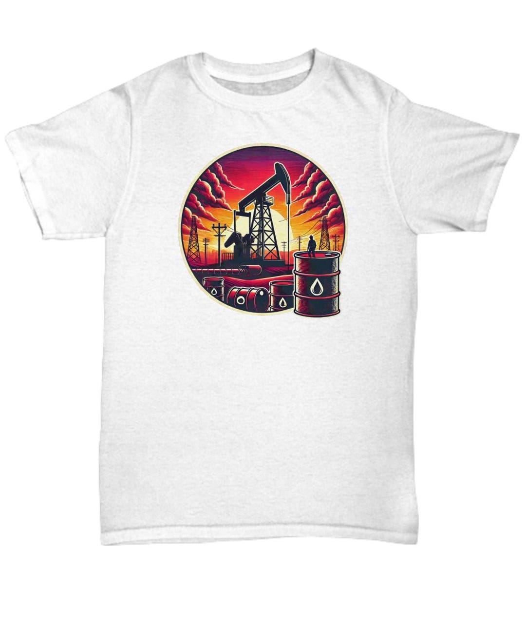 Oilfield Sunset Shirt: Roughneck Graphic Tee - Etsy