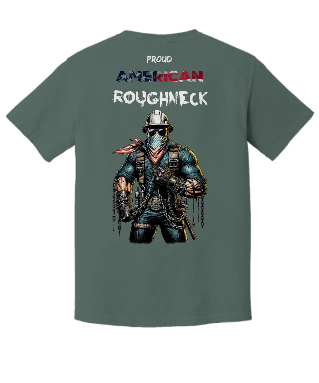 Proud American Roughneck T-shirt, Oilfield Worker Tee - Etsy