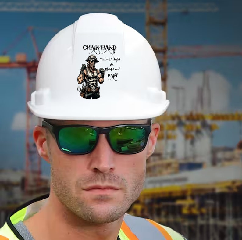 Chain Hand Hard Hat Sticker, Roughneck Way, Oilfield Sticker, Roughneck ...