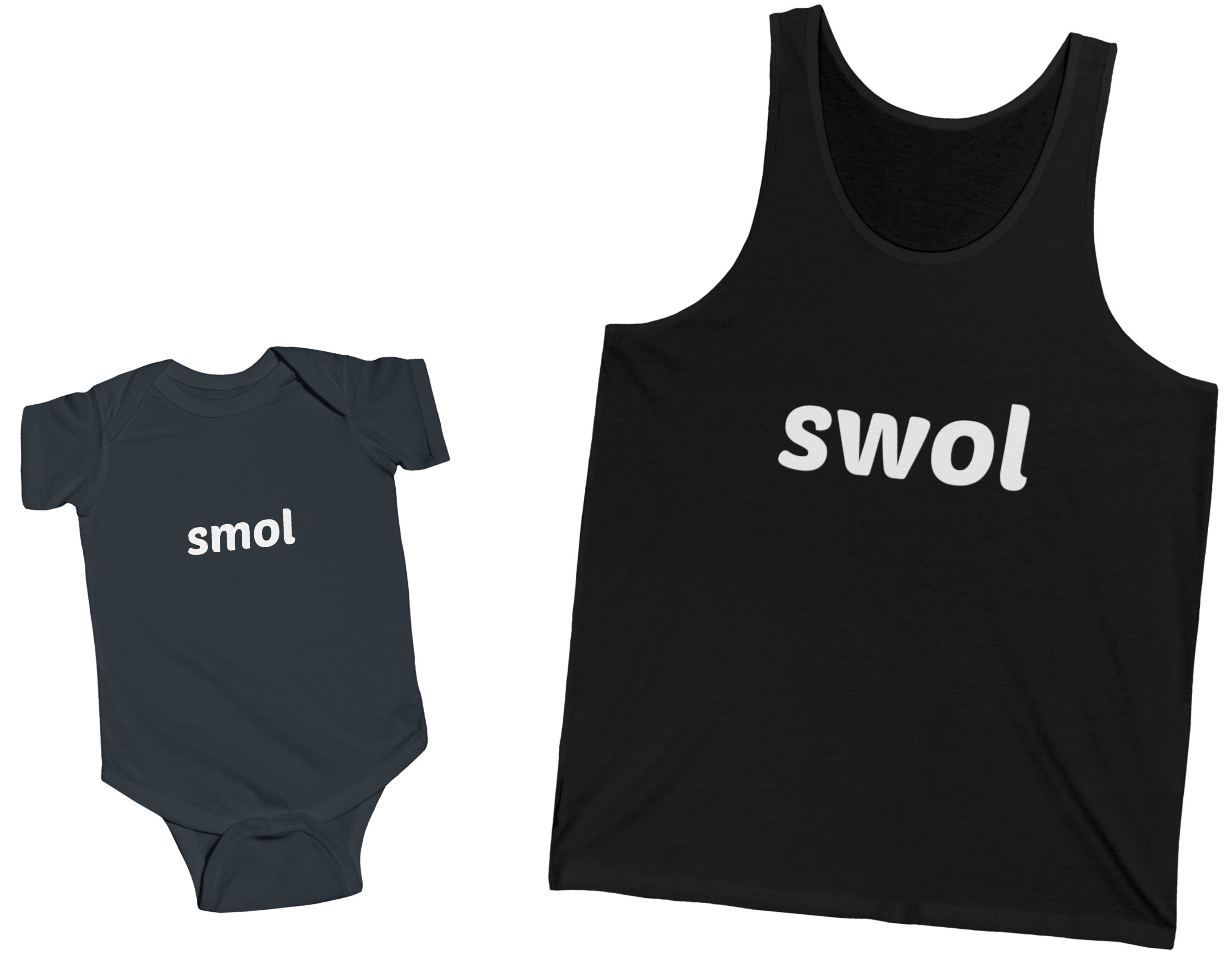 Smol Swol Father Son Matching Set for New Dad, Men's Bodybuilding Tank ...
