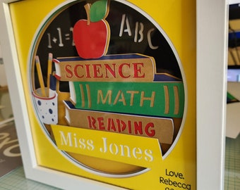 Teacher Gift Shadow Box 12x12 Thank You Appreciation End of Year ...