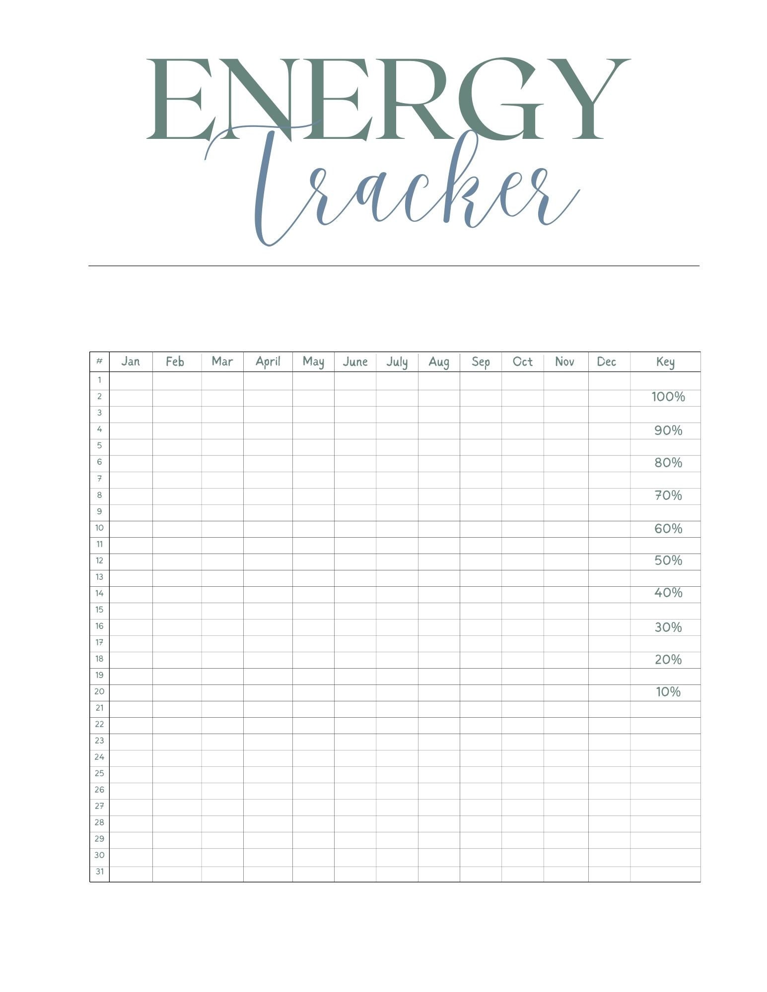 Energy Tracker - Etsy