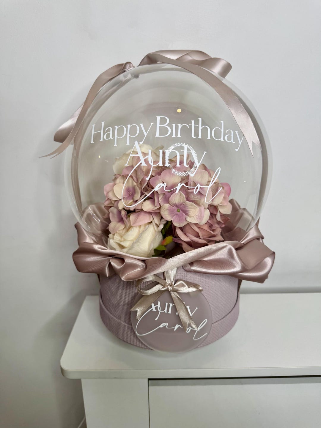 Bobo Bubble Bouquet. Bobo Balloon With Artificial Flowers. Beautiful ...