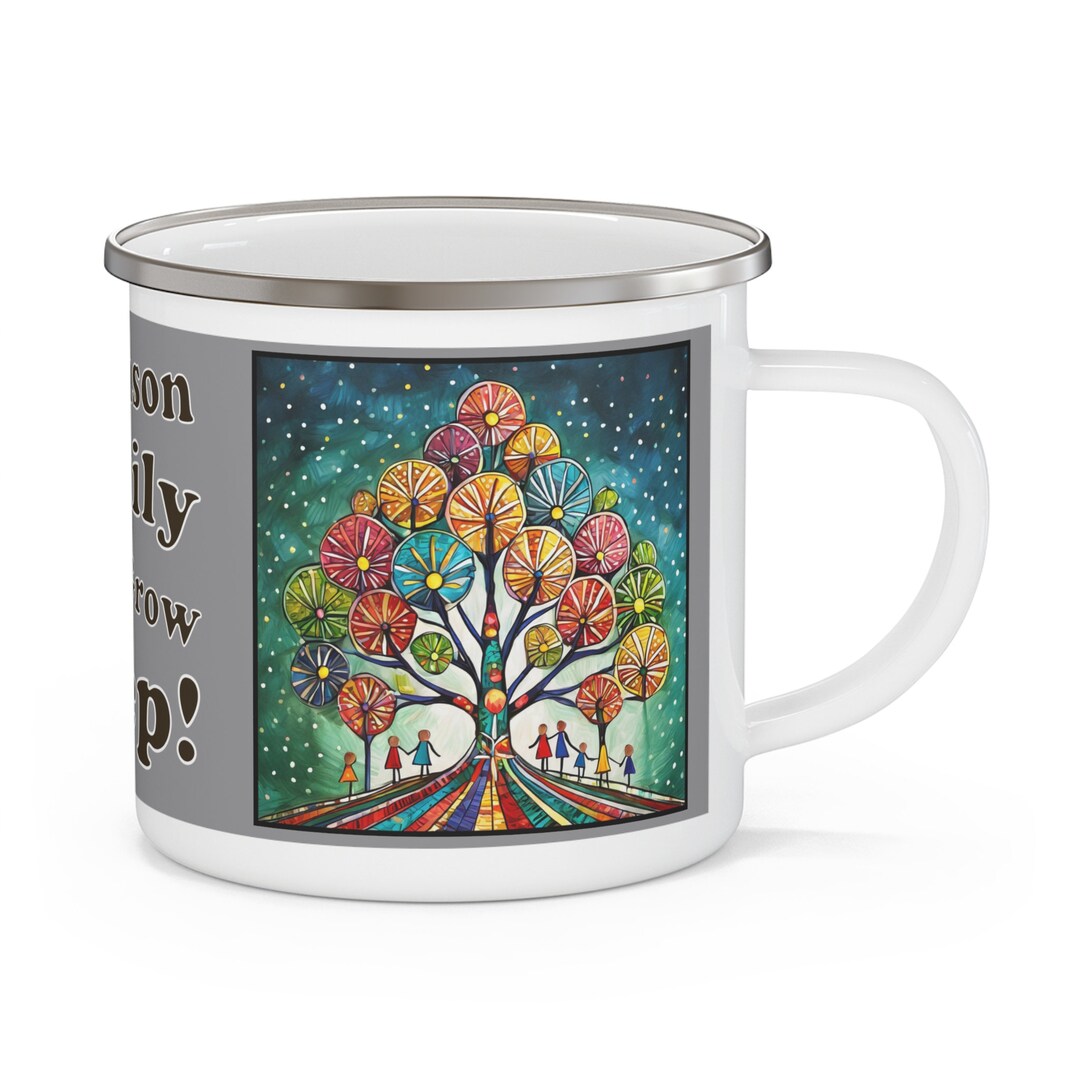 Personalized Family Tree Enamel Mug, #1, a Beautiful Coffee/hot ...