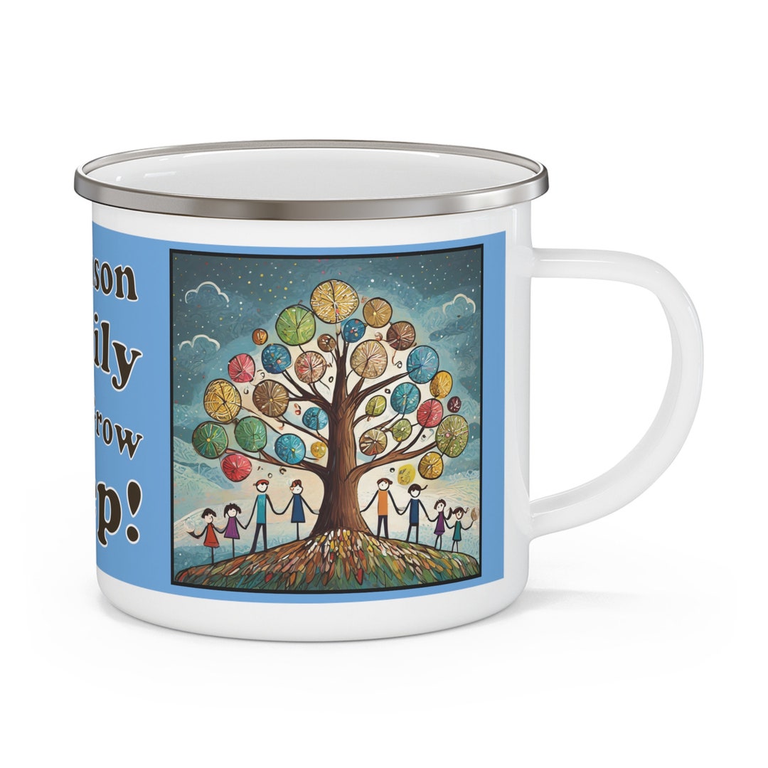 Personalized Family Tree Enamel Mug, #8, a Beautiful Coffee/hot ...