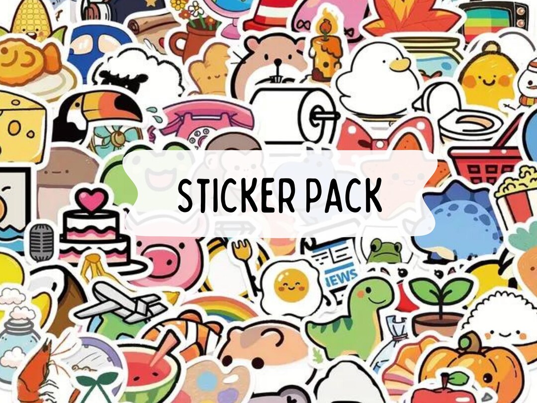 100 Assorted Cute Stickers, Surprise Sticker Grab Bag, Mystery Cute ...