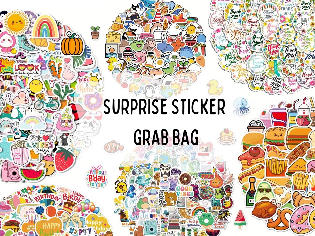 Cute Surprise Sticker Grab Bag | Assorted Sticker Pack | Mystery Grab ...