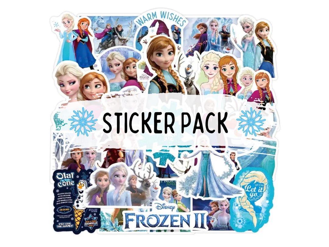 50 Princess Themed Stickers, Kids Stickers, Sticker of Olaf Anna Elsa ...