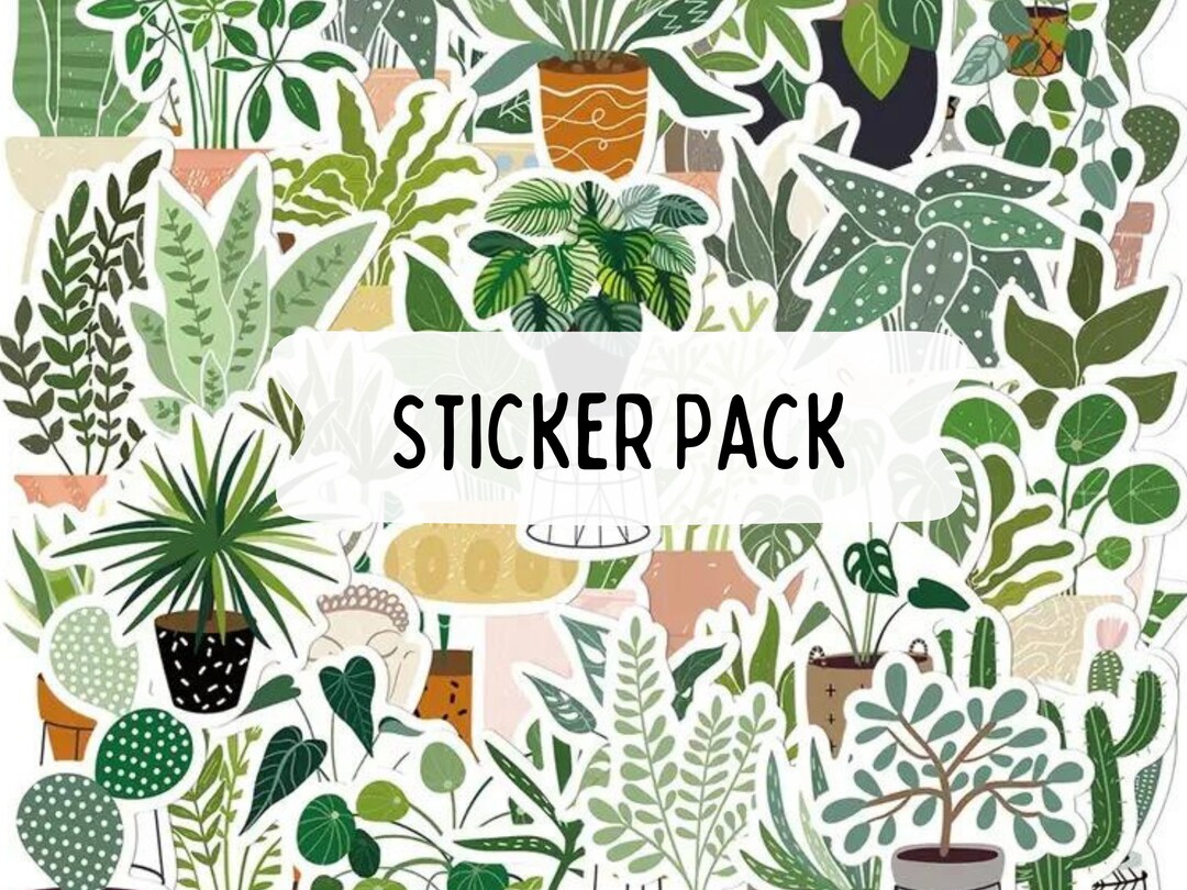 Potted Plant Stickers Assorted Sticker Pack Surprise Grab Bag Mystery ...