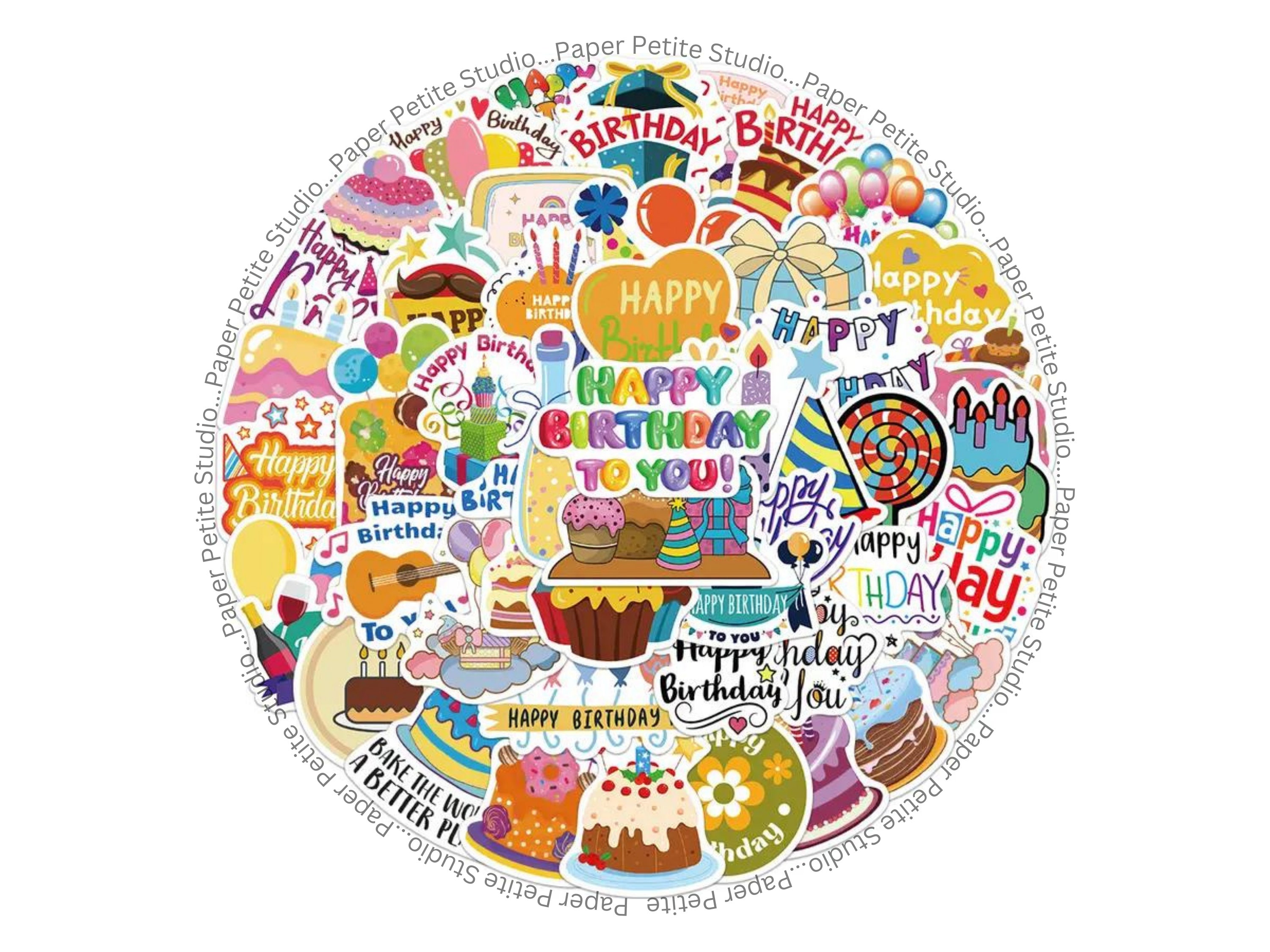 Happy Birthday Assorted Sticker Pack Surprise Grab Bag Mystery Sticker ...