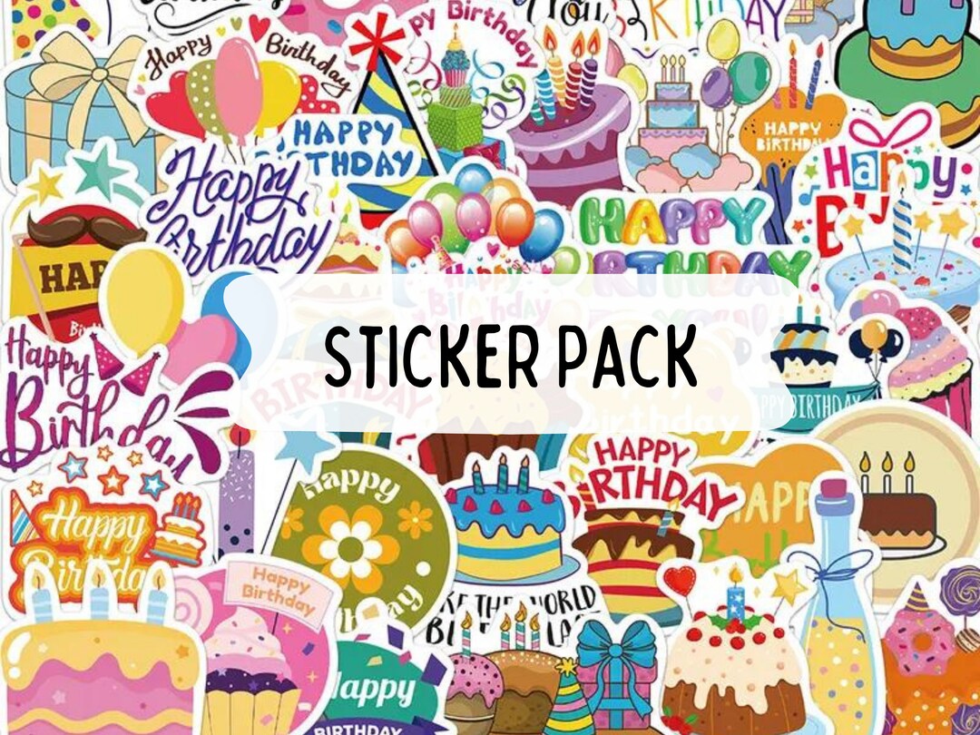 Happy Birthday | Assorted Sticker Pack | Surprise Grab Bag | Mystery ...