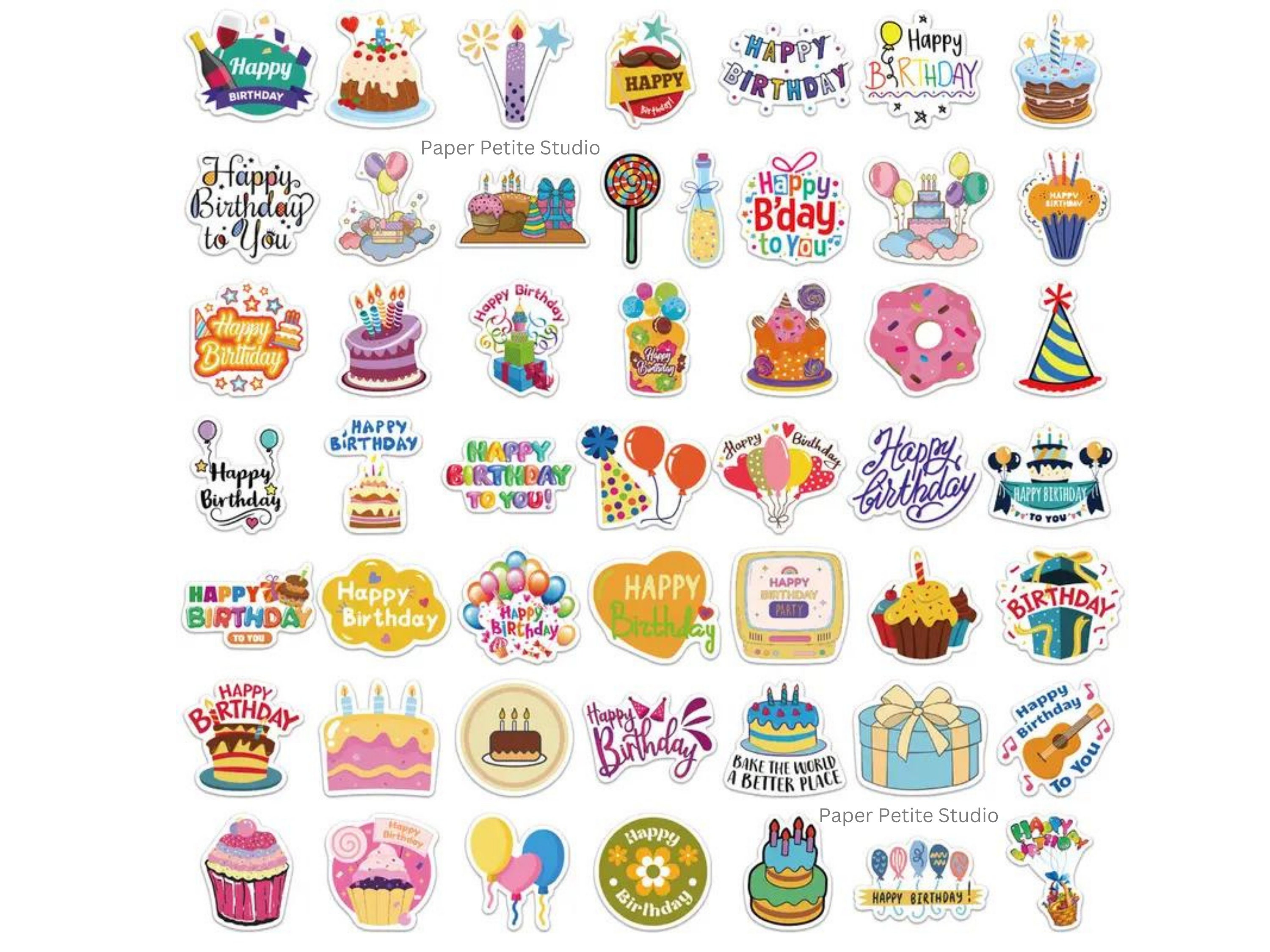 Happy Birthday Assorted Sticker Pack Surprise Grab Bag Mystery Sticker ...