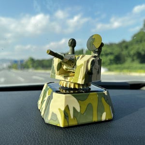 Solar Powered Rotating Car Turret Ornaments, Military Enthusiast Anti ...
