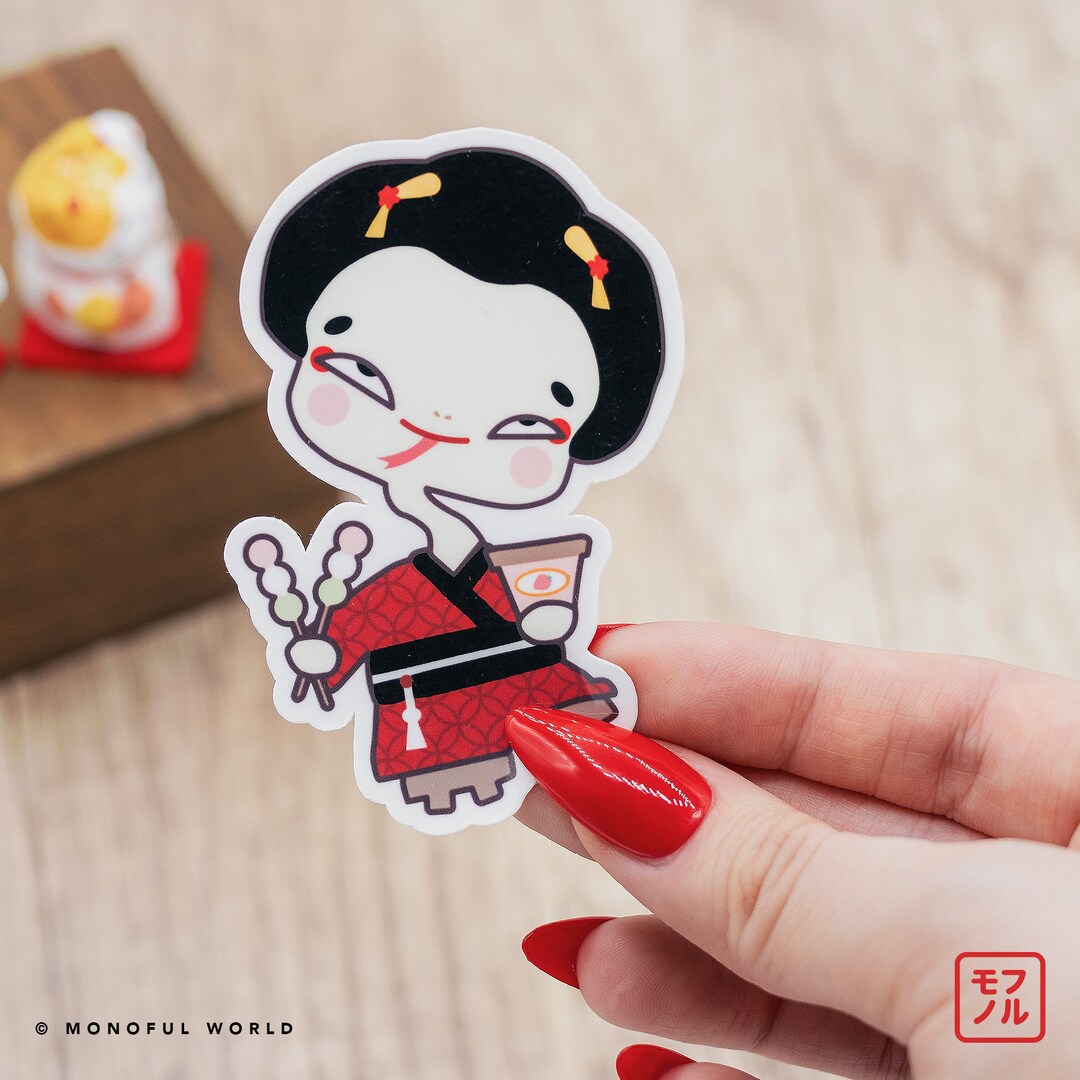 Japanese Yokai Rokurokubi Die Cut Sticker Cute Version - Etsy