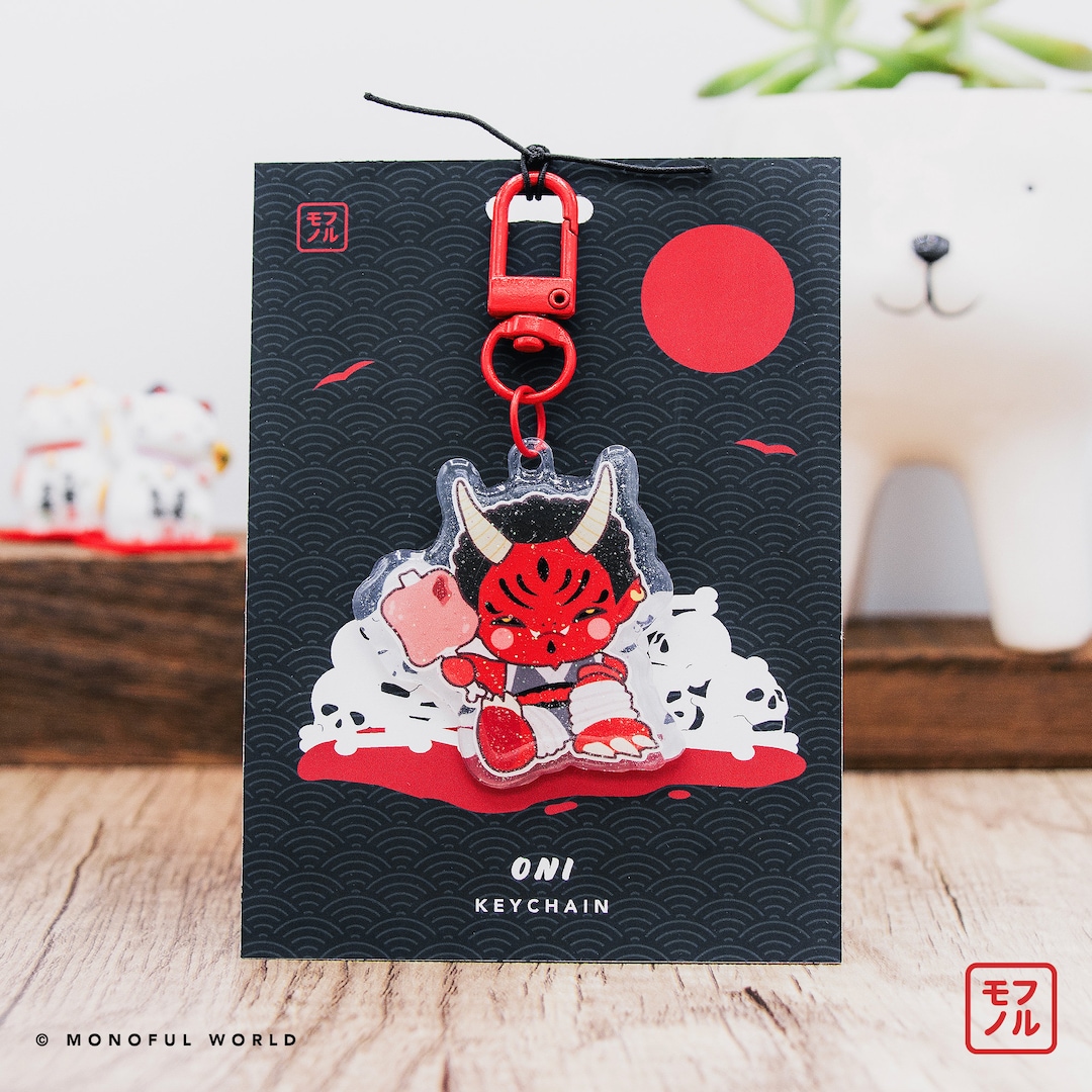 Japanese Yokai Oni Keychain Cute Version - Etsy