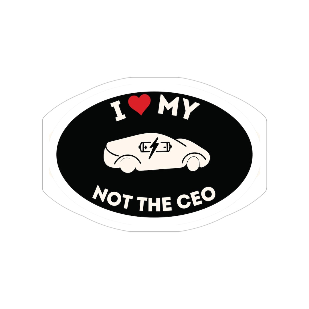 Elon Musk Stickers With Black Background, Transparent Words and Model S ...