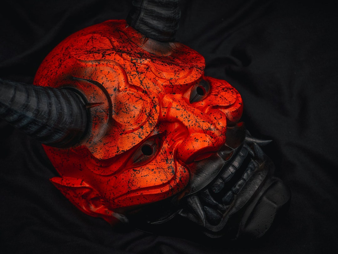 Oni Mask, Hannya Mask, Wearable Mask, Japanese Samurai Mask, Hand Made ...