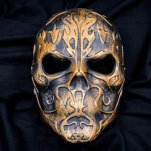 Black Gold Skull Mask, Horror Mask,warior Mask, Hand Made, Gift for Him ...