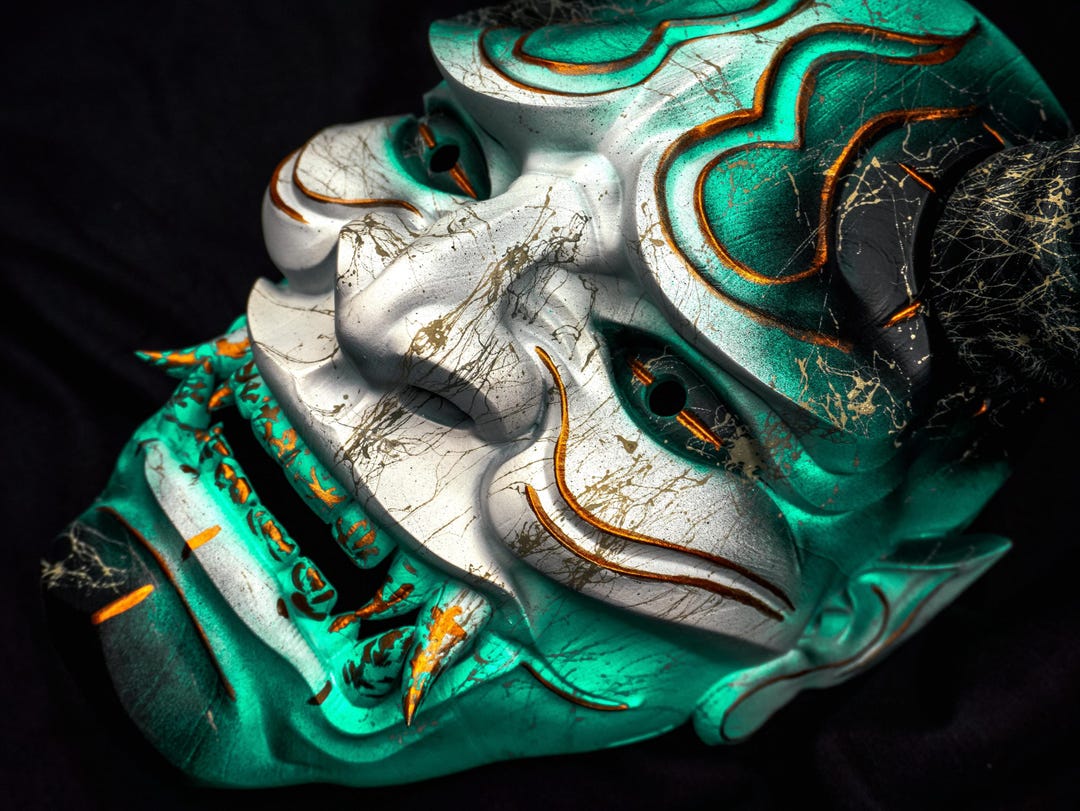 Hand Painted Customizable Oni Mask, Wall Decor Horror Mask, Gothic ...