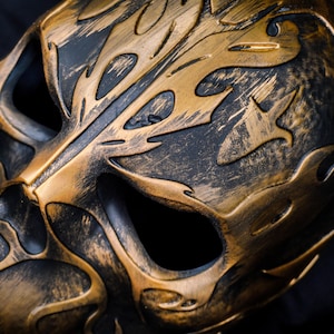 Black Gold Skull Mask, Horror Mask,warior Mask, Hand Made, Gift for Him ...