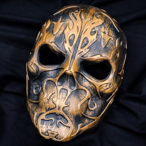 Black Gold Skull Mask, Horror Mask,warior Mask, Hand Made, Gift for Him ...