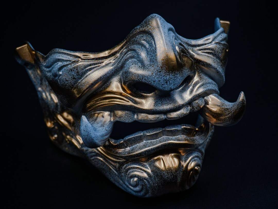 Handmade Mempo Half Mask, Wearable Oni Mask,japanese Samurai Mask, Hand ...