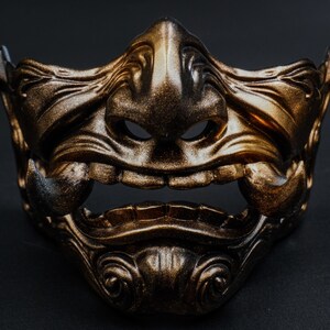 Samurai Golden Hannya Mask, Hannya Mask, Japanese Mask, Hand Painted ...
