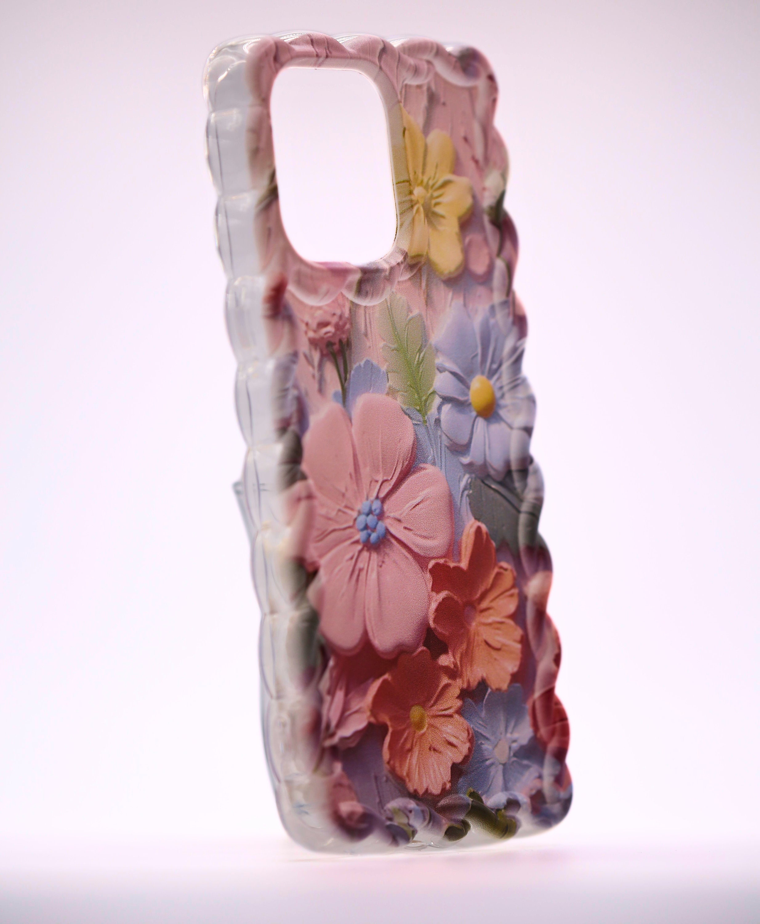 Twisted Printed Flower Design Silicone Thickened Phone Case Compatible ...
