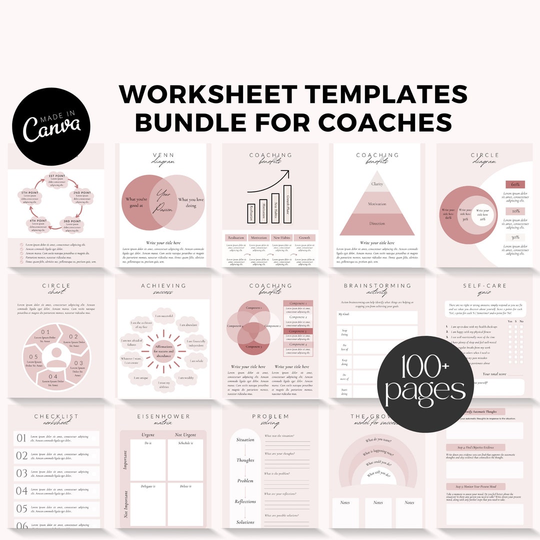 Coaching Worksheet Templates, Lead Magnet Templates, Coach Template ...