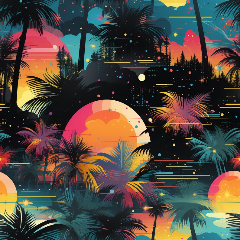 80's Retro Landscape - Etsy