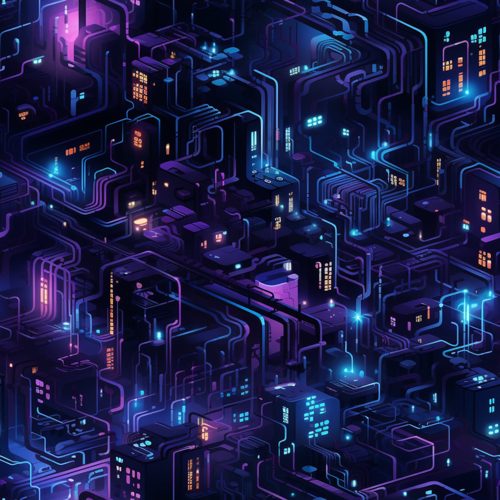 Purple Dark Theme Cyber City - Etsy