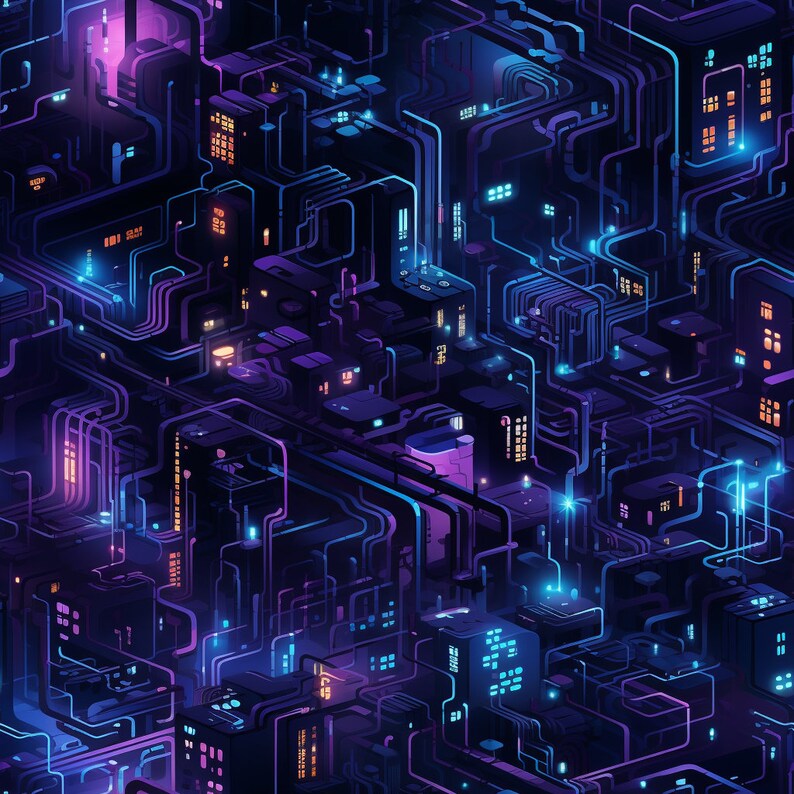 Purple Dark Theme Cyber City - Etsy