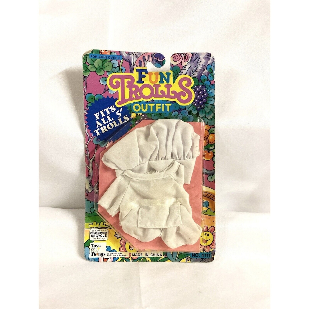 Troll Doll 5" Vintage Toy Things Fun Trolls Chef White Outfit NEW - Etsy
